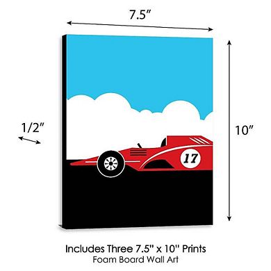 Big Dot of Happiness Let's Go Racing - Racecar - Nursery Wall Art, Race ...