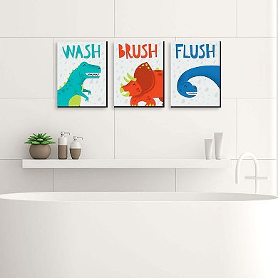 Big Dot of Happiness Roar Dinosaur - Dino T-Rex Kids Bathroom Rules ...