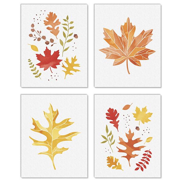 Big Dot of Happiness Fall Foliage - Unframed Autumn Leaves Linen Paper ...