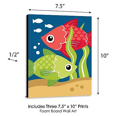 Big Dot of Happiness Let's Go Fishing - Fish Themed Nursery Wall Art ...