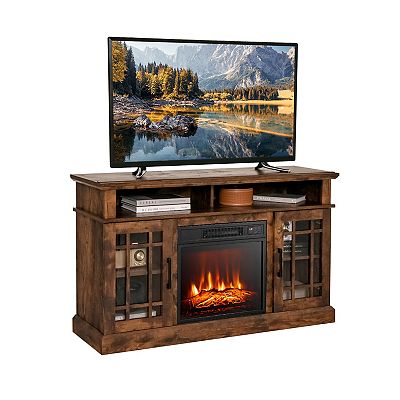 Electric Fireplace TV Stand with Cabinets for TVs Up to 50 Inch