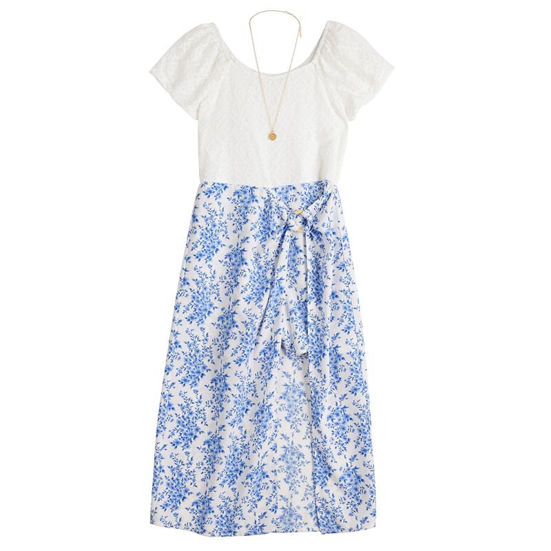 UPC 043849093451 - Girls 7-16 Knit Works Short Sleeve Dress with Lace ...