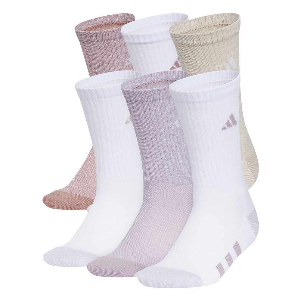 Girl's adidas 6-Pack Athletic Cushioned Crew Socks