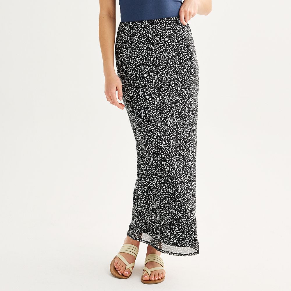 Juniors' Love, Fire Low Rise Ankle Length Mesh Skirt