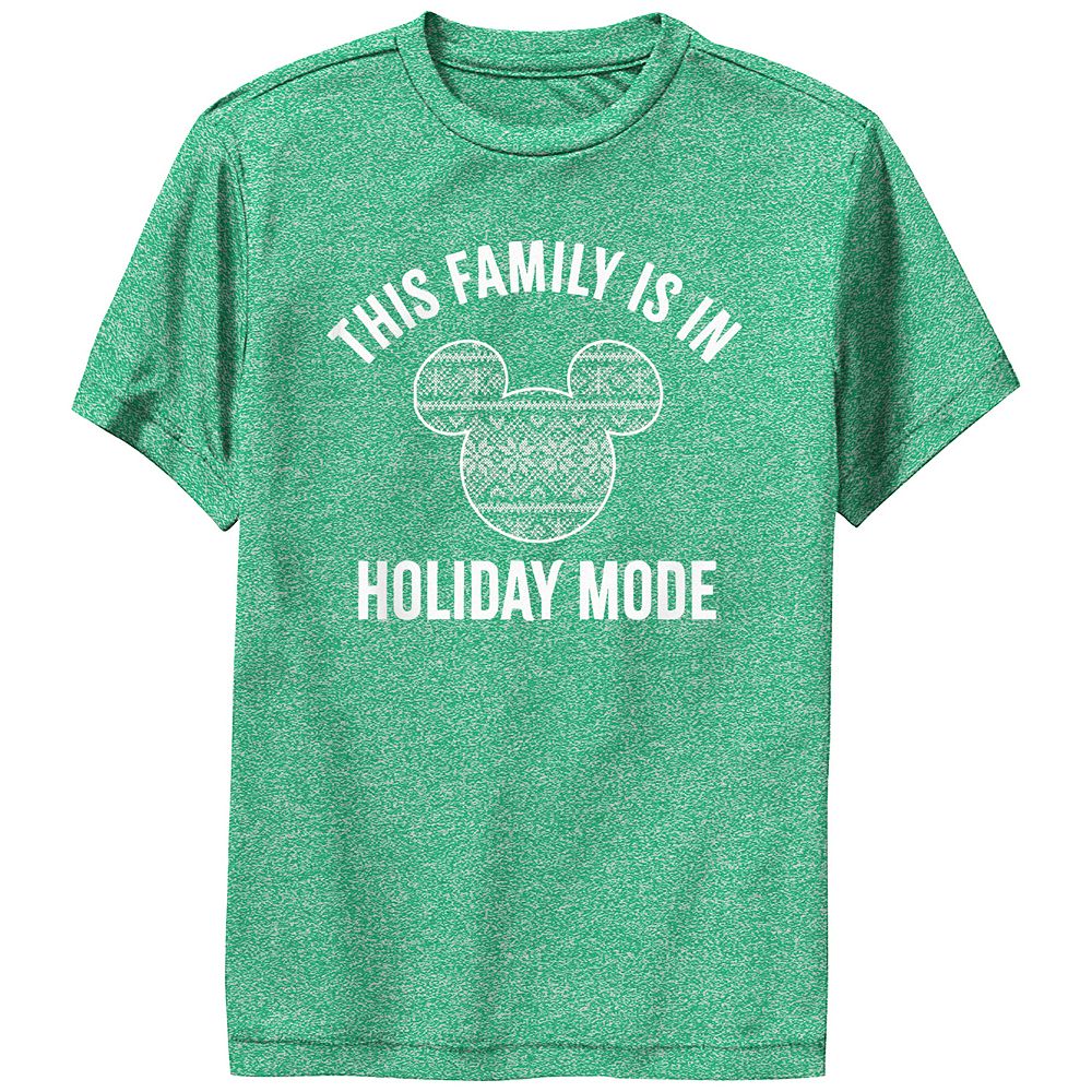 Boys Mickey Mouse This Family Is In Holiday Mode Performance Graphic Tee