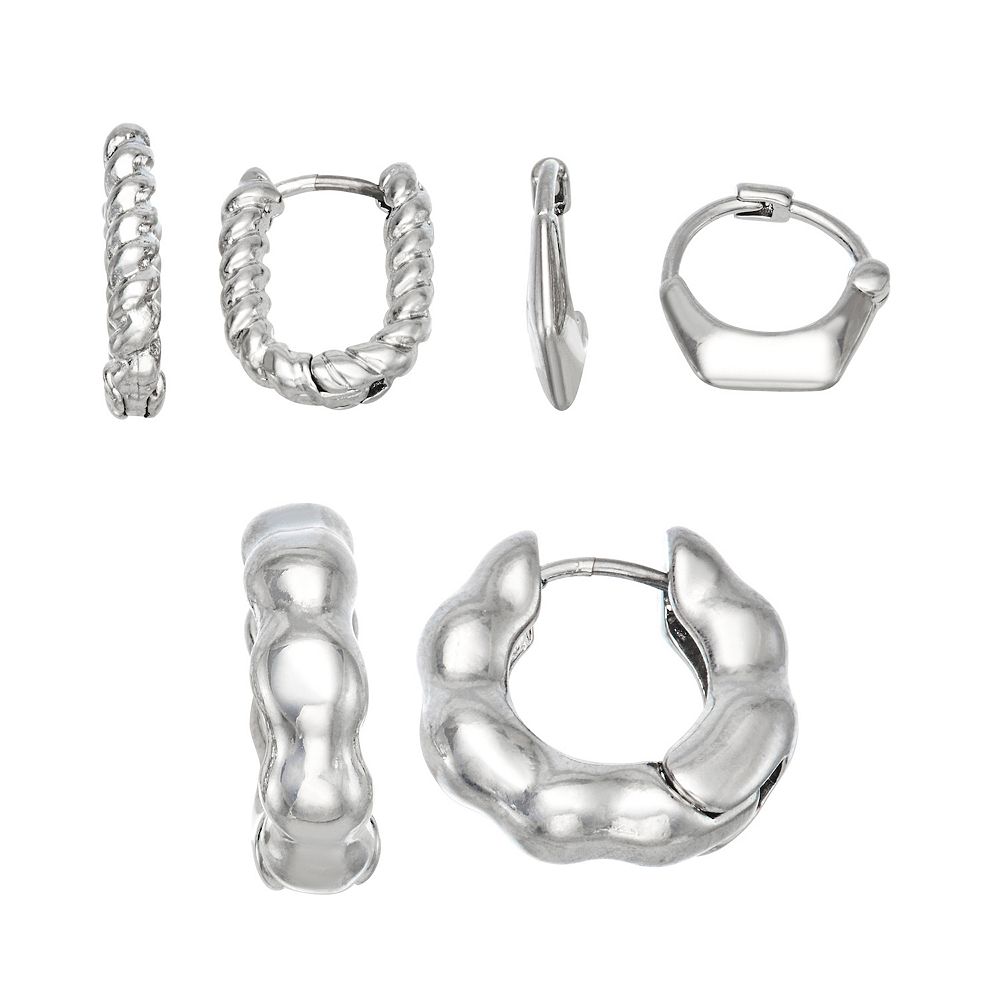 Sonoma Goods For Life® Mixed Metal Mini Hoop Earring Trio Set