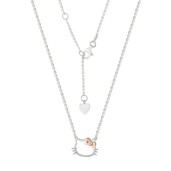 Hello Kitty Sterling Silver Diamond Accent Necklace