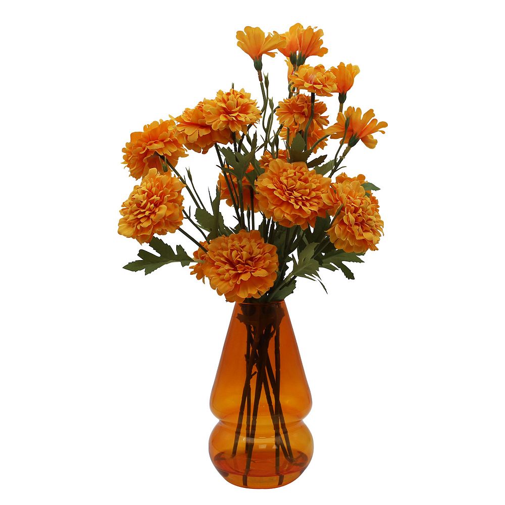 Sonoma Goods For Life® Artificial Marigolds & Glass Vase Table Decor