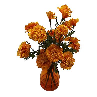 Sonoma Goods For Life® Artificial Marigolds & Glass Vase Table Decor