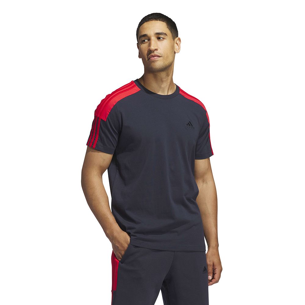 Men's adidas Essentials 3-Stripes Color Block Sportswear T-Shirt