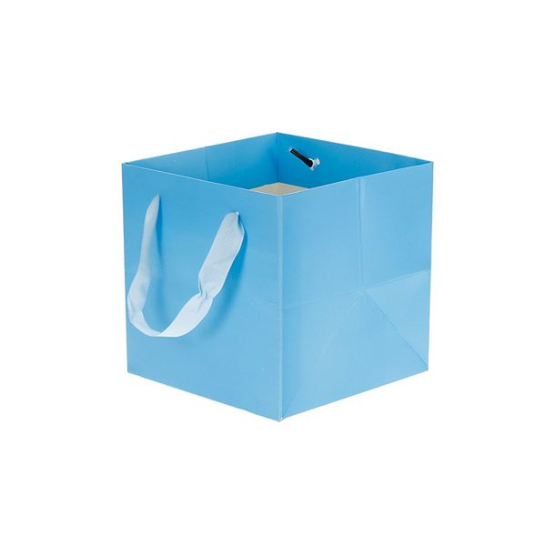 6x6x6 Inch Square Paper Bag With Handle, 12 Pack Bouquet Packaging Gift Bag