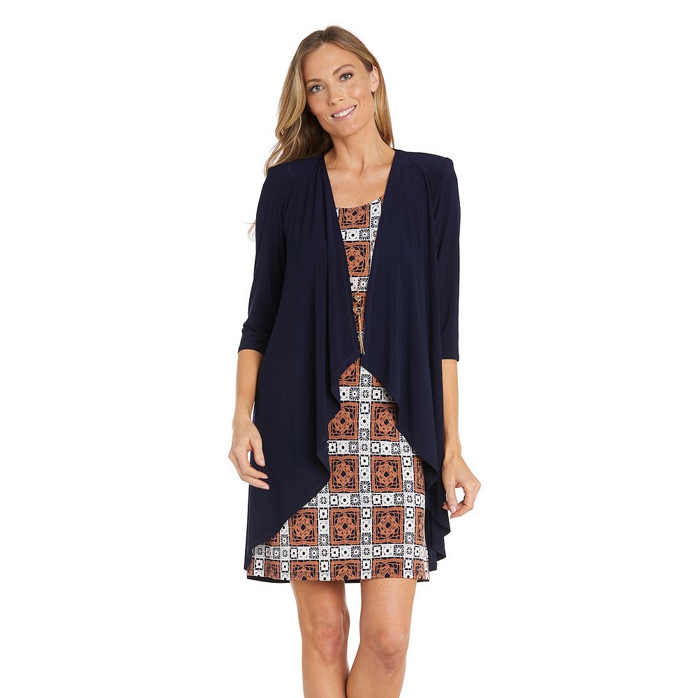Women's R&M Richards 2-Piece Puff Print Jacket & Dress