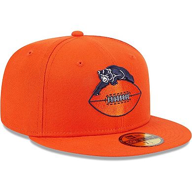 Men's New Era Orange Chicago Bears Throwback Main 59FIFTY Fitted Hat