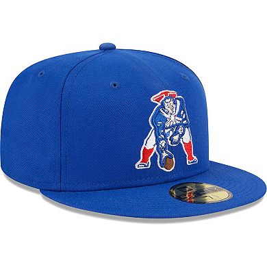Men's New Era Royal New England Patriots Throwback Main 59FIFTY Fitted Hat