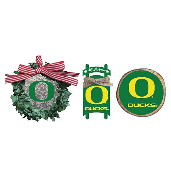 The Memory Company Oregon Ducks Three-Pack Wreath, Sled & Circle ...