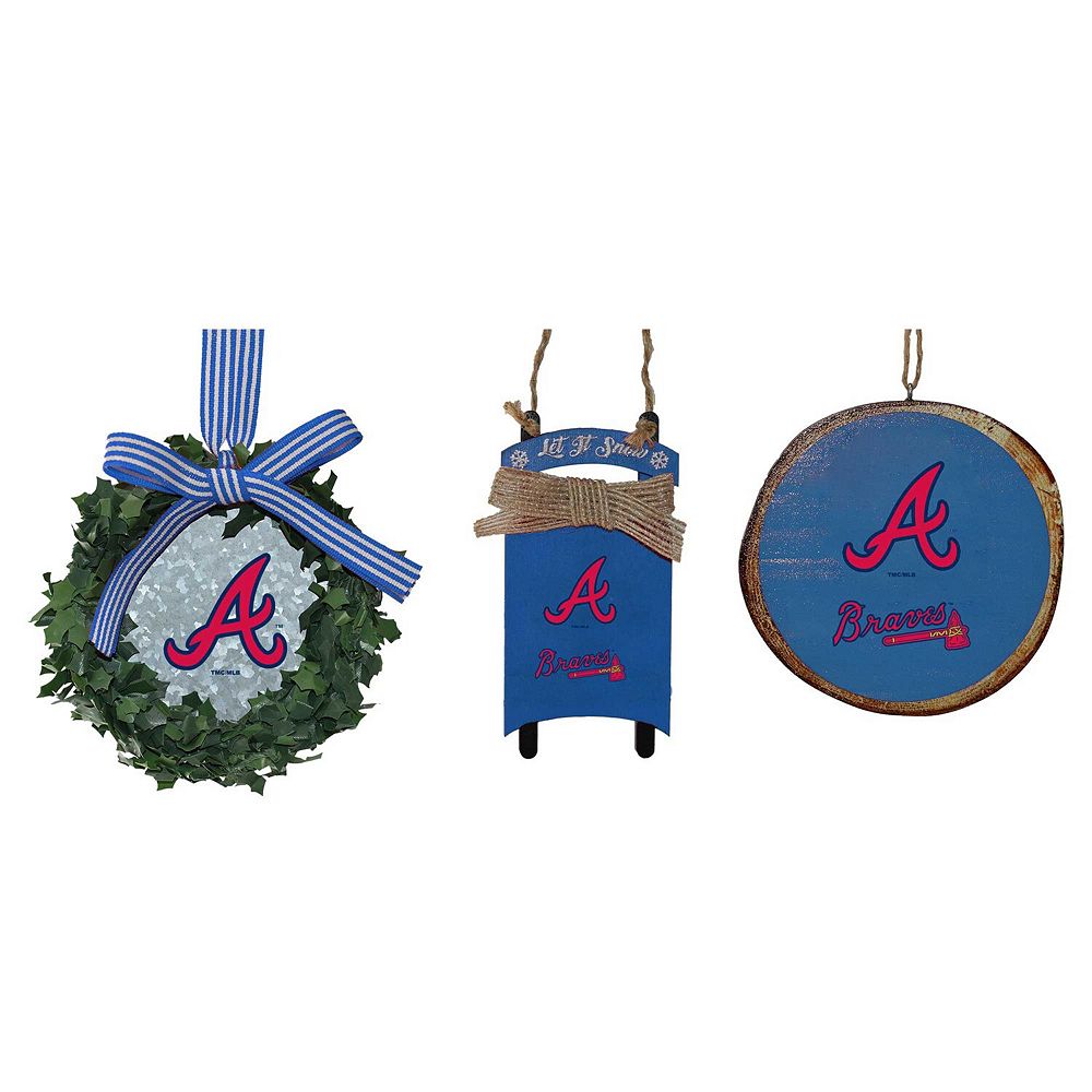The Memory Company Atlanta Braves Three-Pack Wreath, Sled & Circle ...