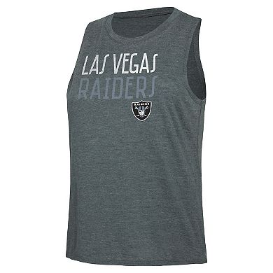 Women's Concepts Sport Black/Charcoal Las Vegas Raiders Muscle Tank Top ...