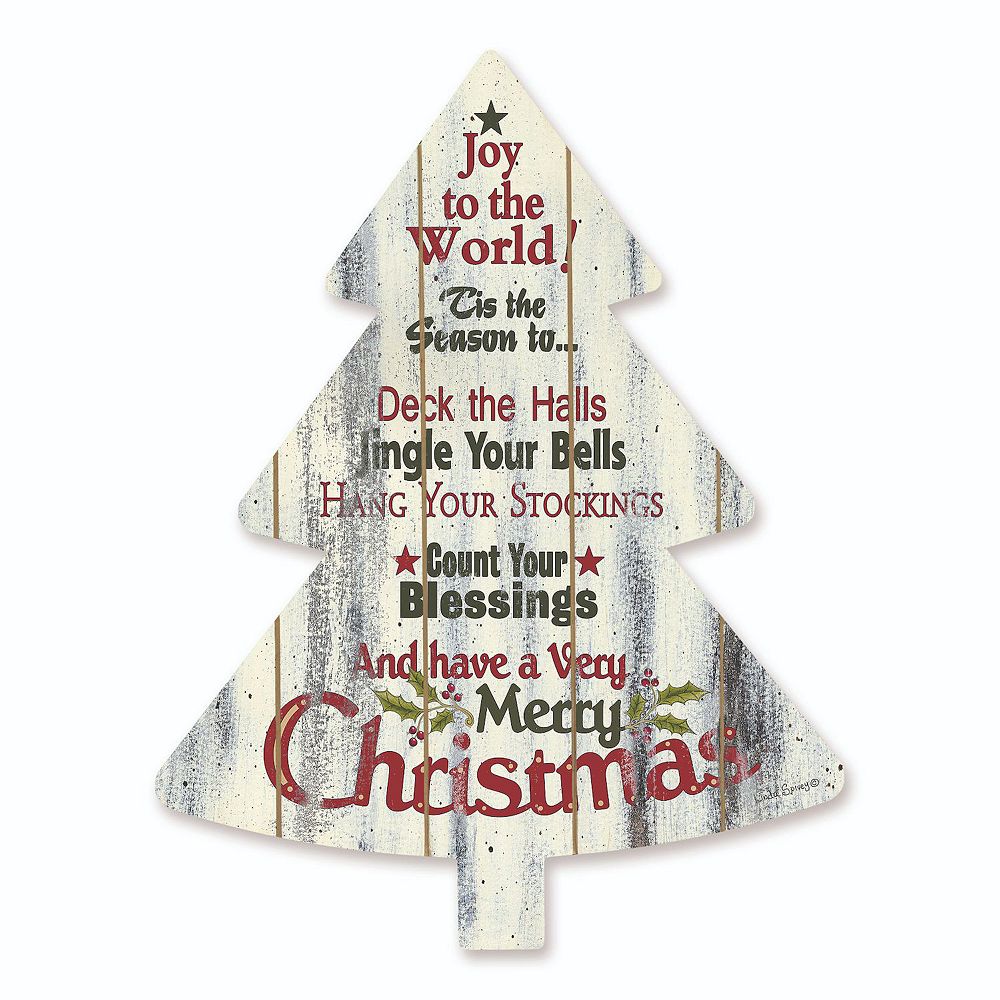 18" White and Red Christmas Wishes Tree Wall hanging