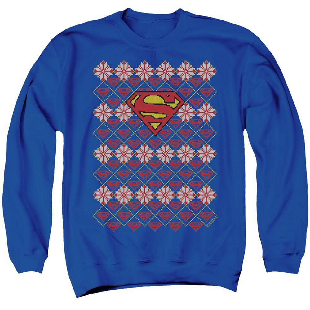 Superman Superman Christmas Sweater Adult Crewneck Sweatshirt