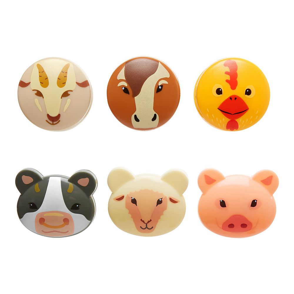 Kikkerland 6-Piece Farm Animal Bag Clips Set