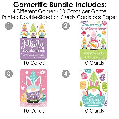 Big Dot Of Happiness Easter Gnomes 4 Spring Bunny Party Games 10 Cards ...