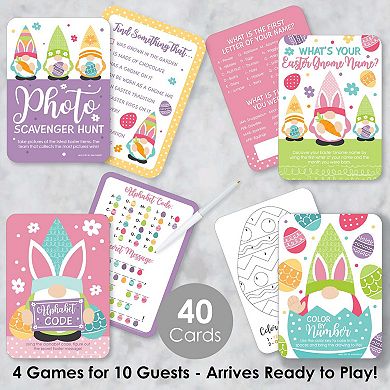 Big Dot Of Happiness Easter Gnomes 4 Spring Bunny Party Games 10 Cards ...