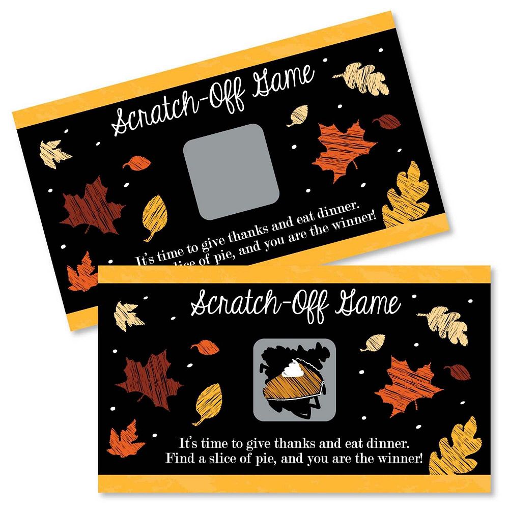 Big Dot Of Happiness Give Thanks - Thanksgiving Party Game Scratch Off ...