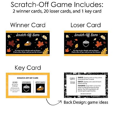 Big Dot Of Happiness Give Thanks - Thanksgiving Party Game Scratch Off ...