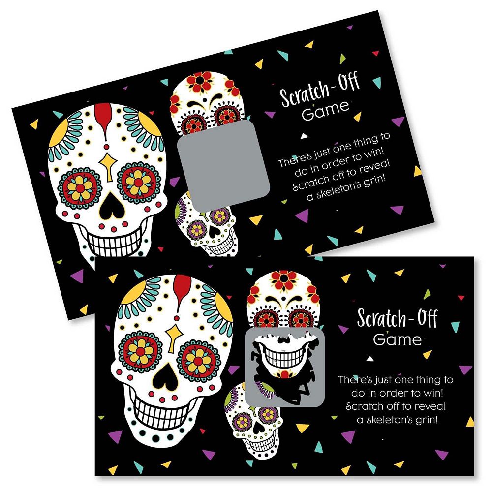 Big Dot Of Happiness Day Of The Dead - Sugar Skull Party Game Scratch ...