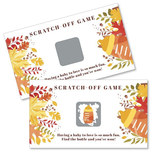 Big Dot Of Happiness Fall Foliage Baby - Autumn Leaves Game Scratch Off ...
