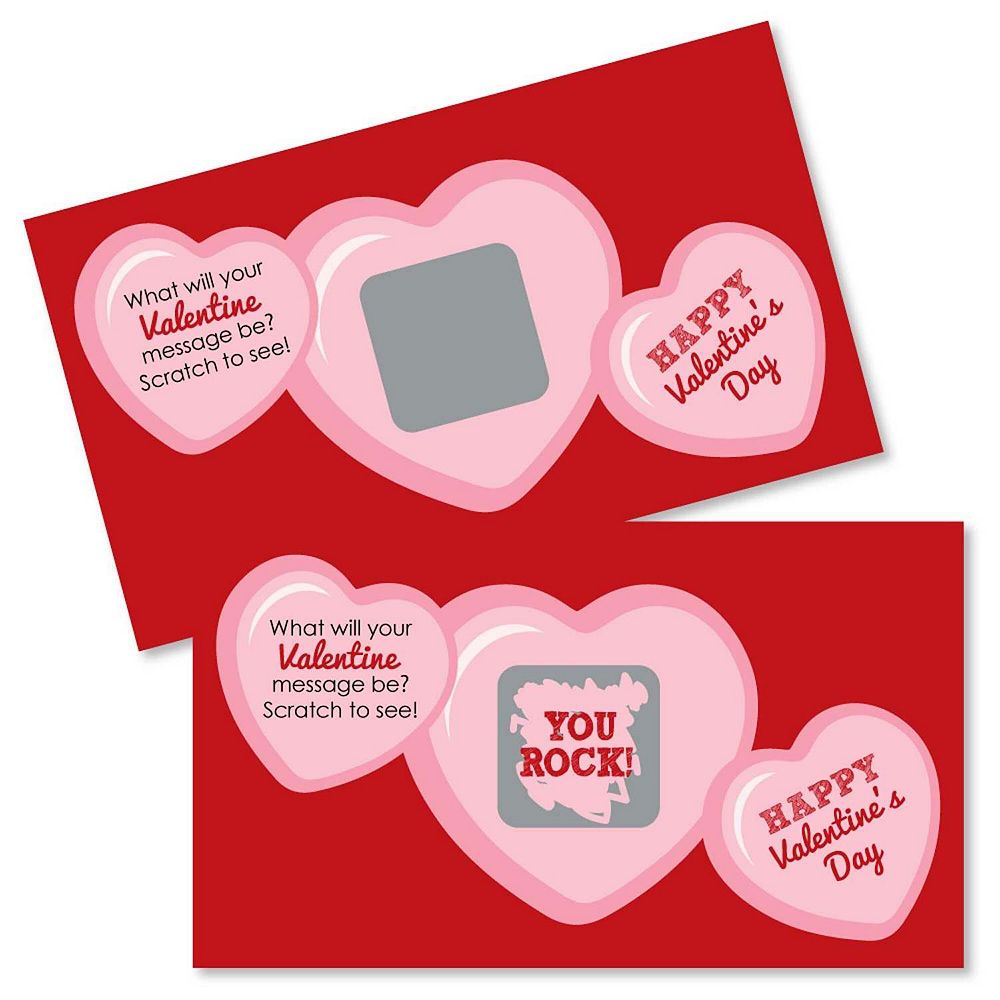 Big Dot Of Happiness Conversation Hearts - Scratch Off Valentine's Day ...