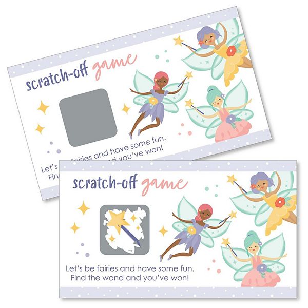 Big Dot Of Happiness Let's Be Fairies - Fairy Party Game Scratch Off ...
