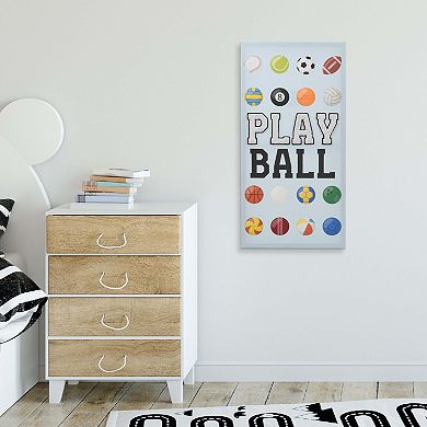 Play Ball Patch Canvas Wall Art