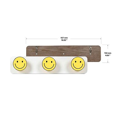 Smiley Face 3-Hook Wall Decor