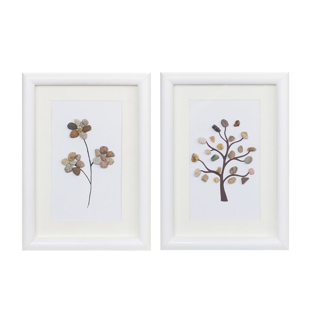 Melrose 2-Piece Framed Pebble Art Wall Art