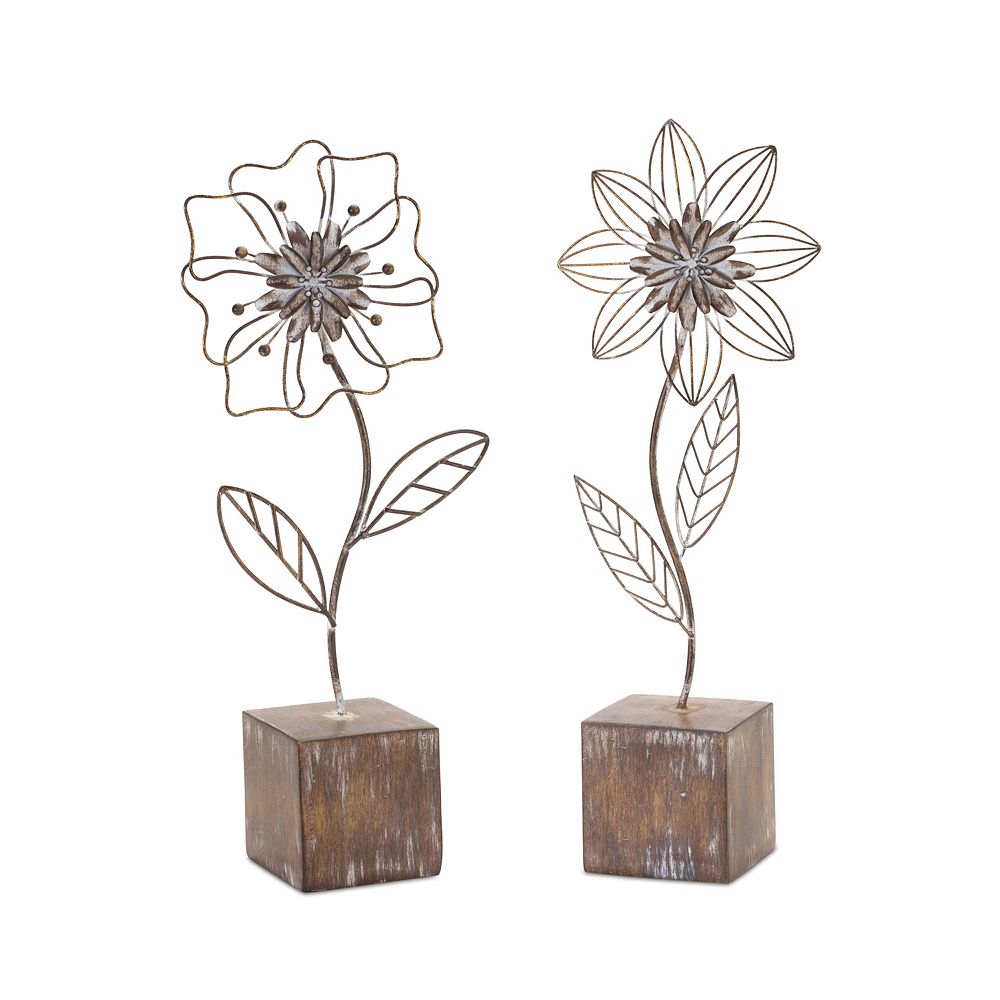 Melrose 2-Piece Metal Floral Table Decor