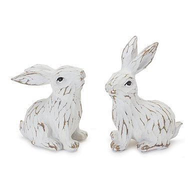 Melrose 6-Piece Carved Bunny Figurine Table Decor