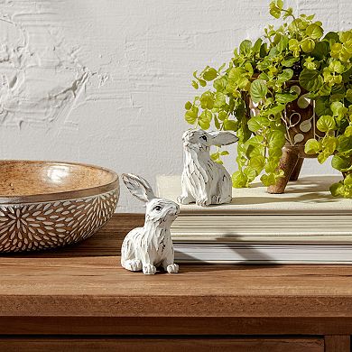 Melrose 6-Piece Carved Bunny Figurine Table Decor