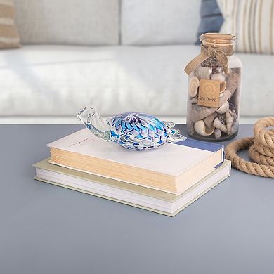 Everyday Decor Blue Glass Turtle Table Decor