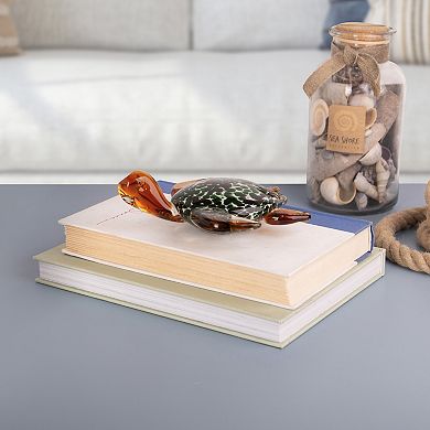 Everyday Decor Teal Glass Turtle Table Decor