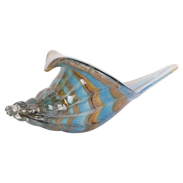 Everyday Decor Glass Conch Shell - Blue