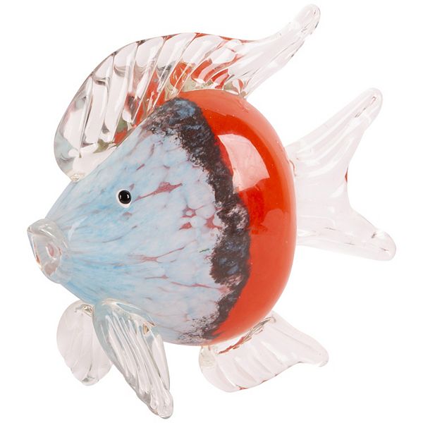 Home Essentials Orange Glass Fish Table Décor