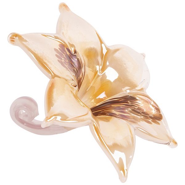 Everyday Decor Peach Glass Flower Table Decor