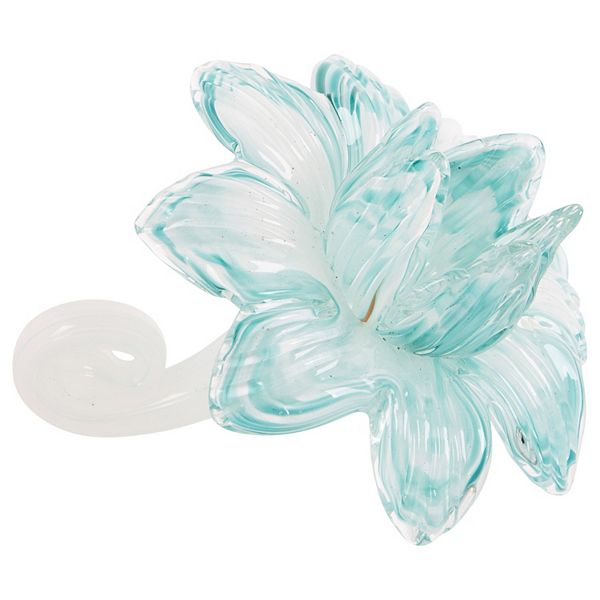 Home Essentials Turquoise Glass Flower Table Décor