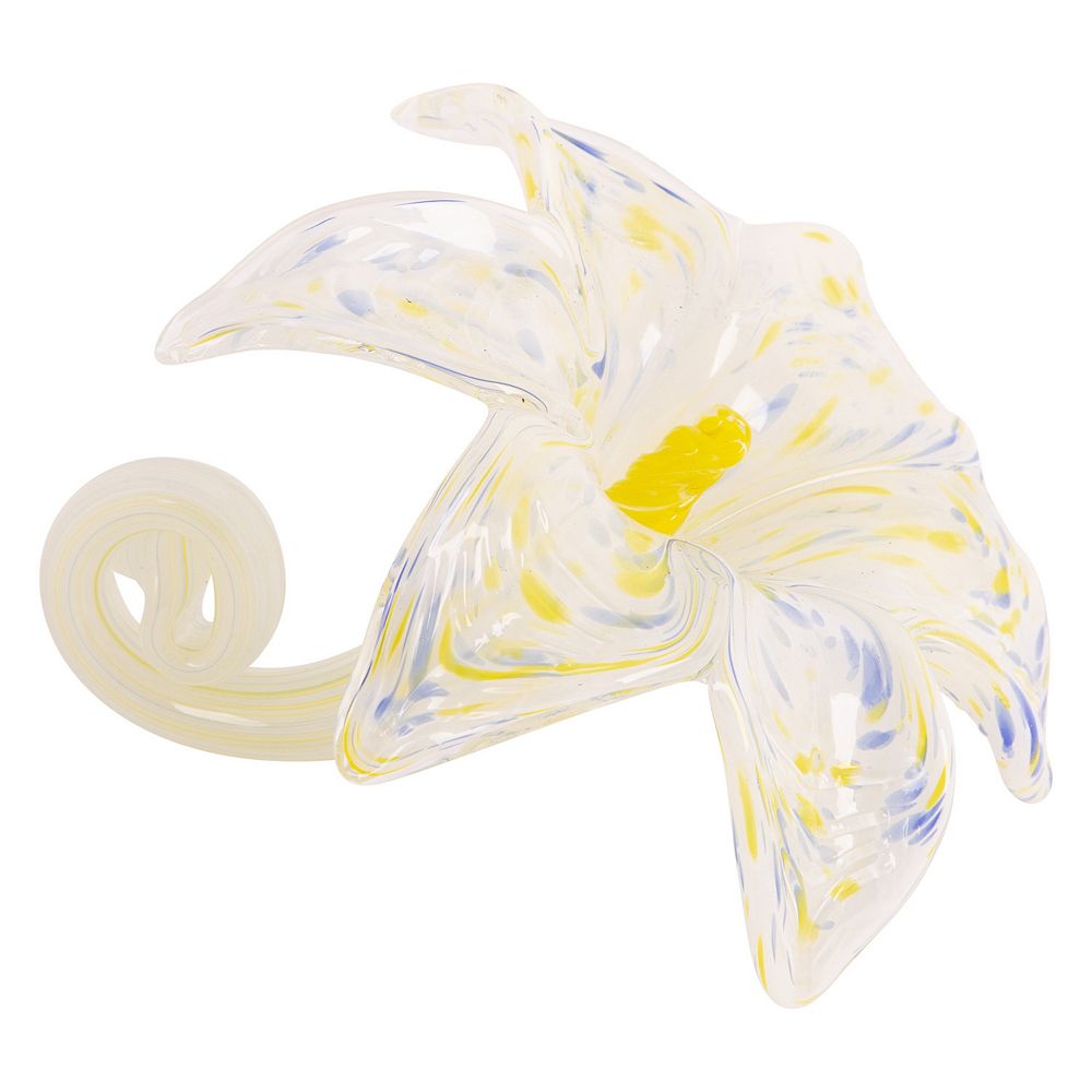 Everyday Decor White & Yellow Glass Flower Table Decor