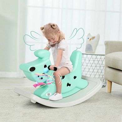 Baby Kids Animal Rocking Horse With Music And Lights-green