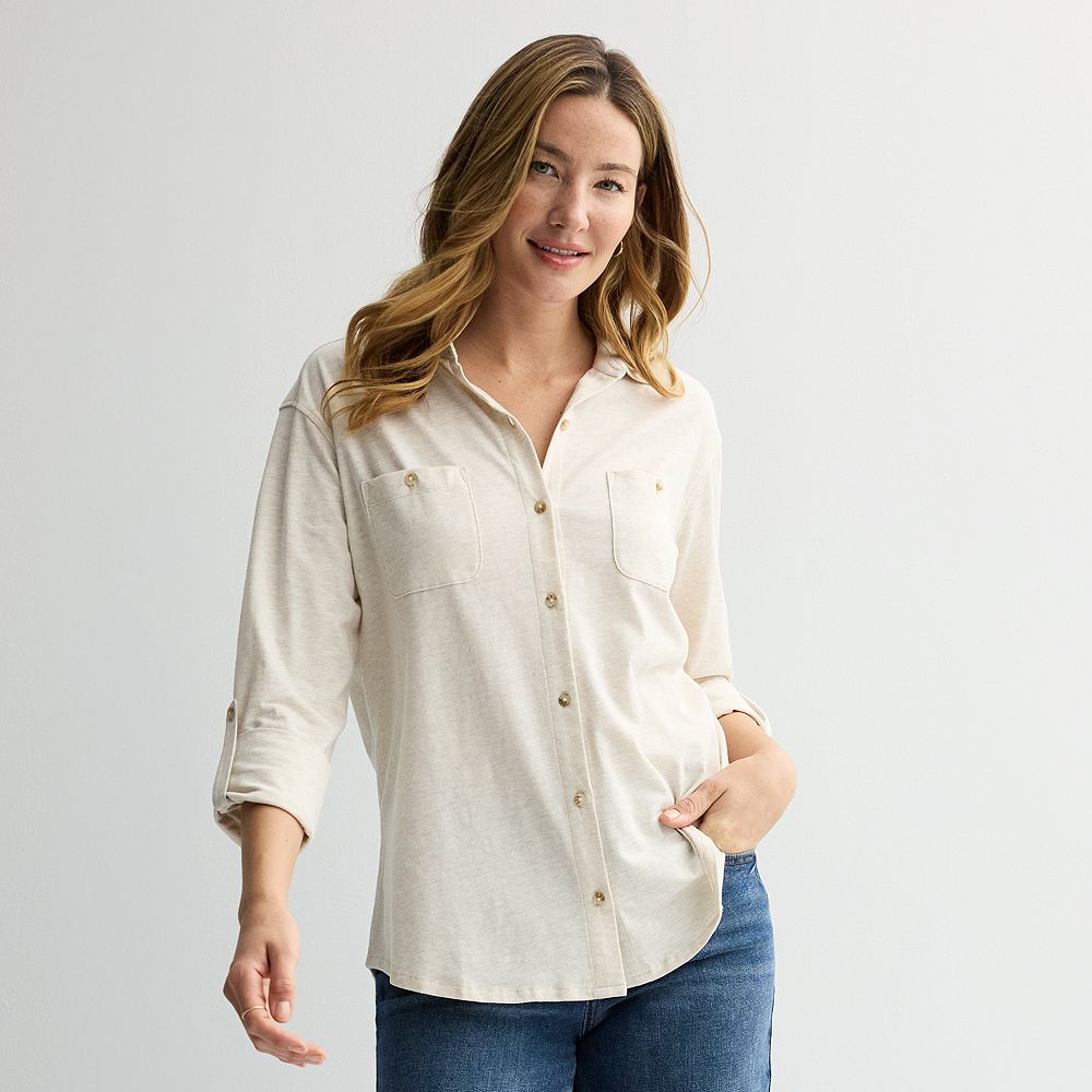 Women's Sonoma Goods For Life® Button Down Knit Top