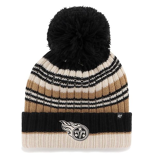 Women's '47 Natural Tennessee Titans Barista Cuffed Knit Hat with Pom