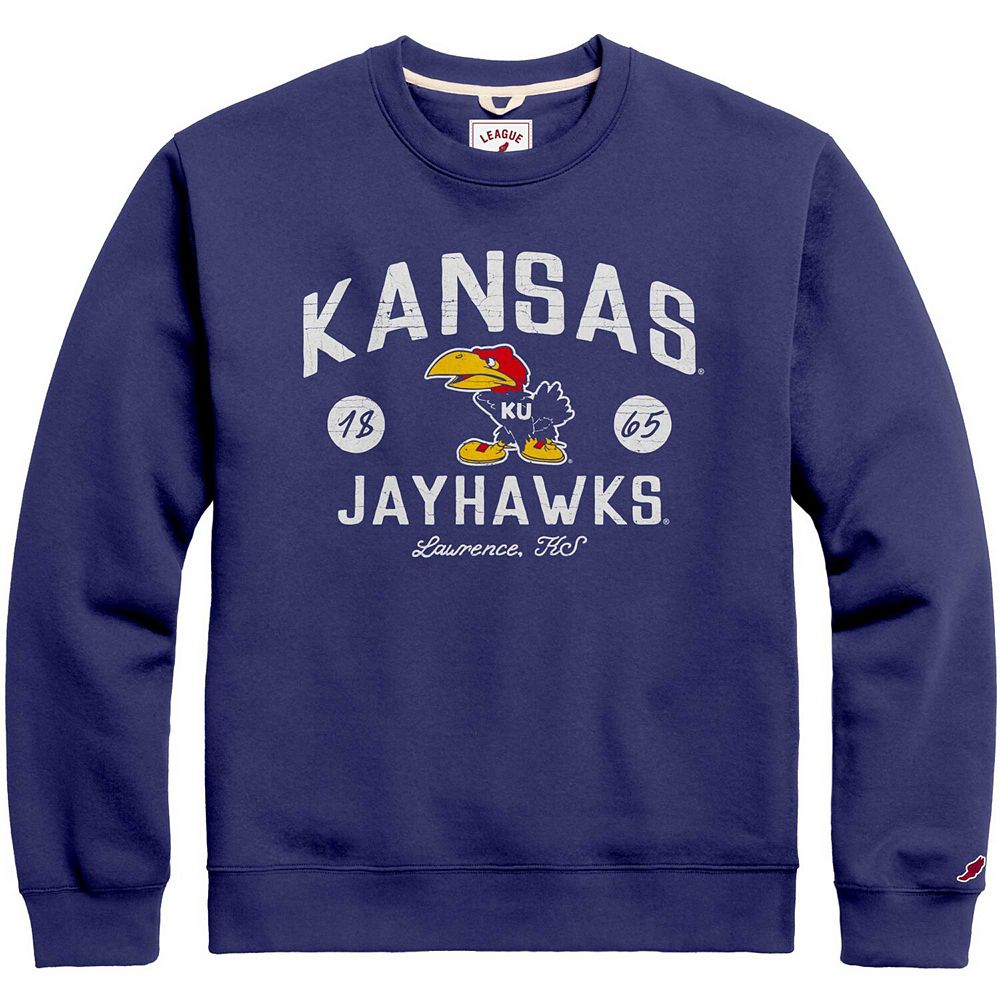 Men's League Collegiate Wear Royal Kansas Jayhawks Bendy Arch Essential ...