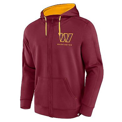 Men's Fanatics Branded Burgundy Washington Commanders Defender Evo Full-Zip Hoodie